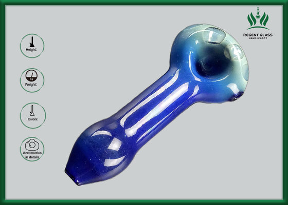 Blue Spoon Glass Hand Pipe Creative style Customers Logo for Smoking