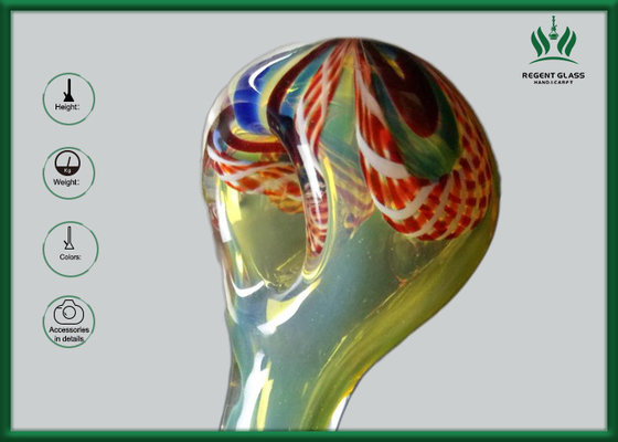 Silicone Portable Glass Hand Pipe Colorful Customized Shape GP-083
