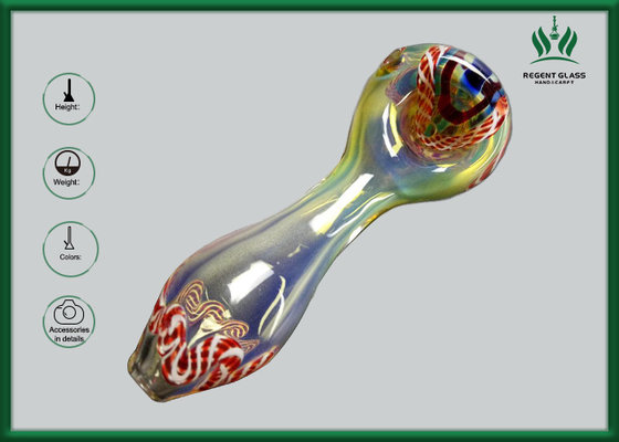 Silicone Portable Glass Hand Pipe Colorful Customized Shape GP-083