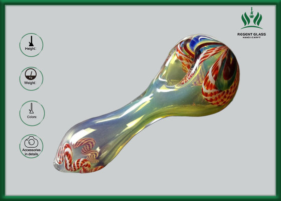 Wavy Bowl Shaped Borosilicate Glass Hand Smoking Pipes With Stash Herb Grinder