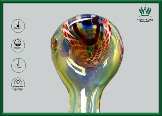 Wavy Bowl Shaped Borosilicate Glass Hand Smoking Pipes With Stash Herb Grinder