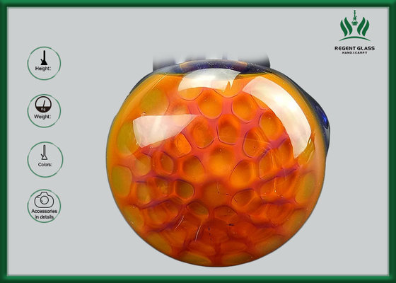 Orange Spot Glass Hand Pipe 9 Mm Thickness Creative Style For Smoking