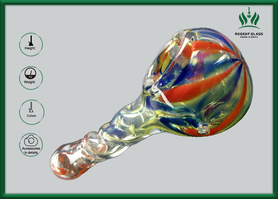 Spoon Colorful Hand Blown Glass Pipe Customized Logo Independent Stable Package