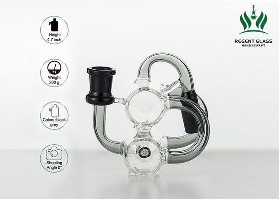 Dark Grey Glass Bongs Accessories with 18.8mm female and 18.8 male joint for Glass Smoking Bongs