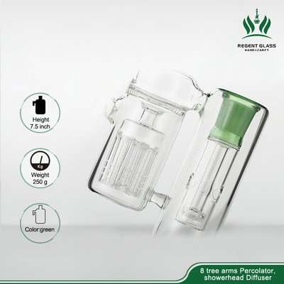 Showerhead Percolator Glass Ash Catcher Diffuser 5 Inches 8 Fingers For Bong Water Pipe