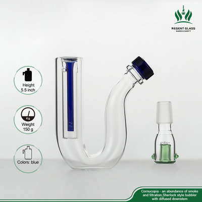 High Standard Glass Hammer Bubbler / Recycler Glass Water Pipe For Smoking