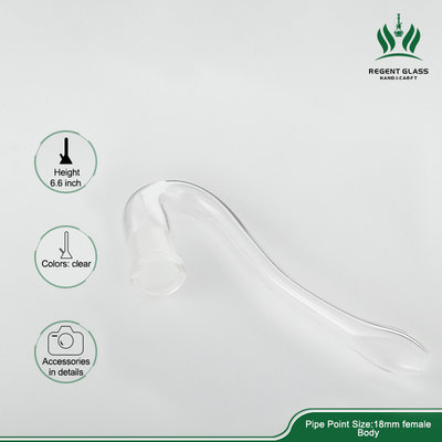 Clear Borosilicate Glass Oil Burner Tube / Reclaim Catcher Adapter 18.8mm Female