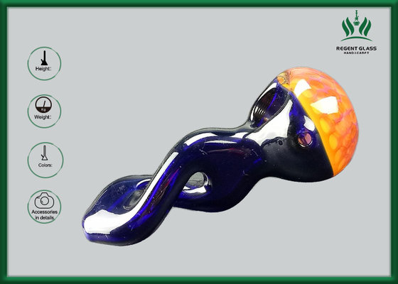 Orange Spot Glass Hand Pipe 9 Mm Thickness Creative Style For Smoking