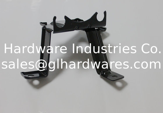 metal stamping parts, black coated steel stamping support bracket supplier