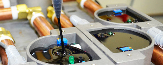 automotive electronic sensor two-part polyurethane potting machine