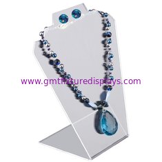 China 3mm L-Shape Clear Acrylic Jewelry Necklace Stand Perspex Jewellery Necklace Rack supplier