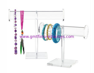 China T Bar Jewelry Display Stands Clear Acrylic Bracelet  Holder  Height 14", 12" supplier