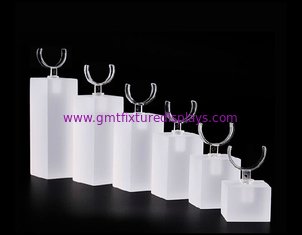 China 6 Clear Acrylic Multi Level Ring Display Stands Ring Holder H:25/35/45/55/65/75mm supplier