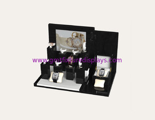 China Elegant Watch Display  with Pillows Glossy Black MDF for Showcase 480*320*320mm supplier