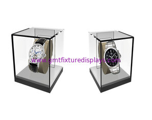 China Watch Display Case with Clear Acrylic  PU leather Pillow 150*150*200mm supplier