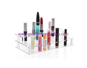 China Acrylic Pen Rack Square Two Layers Lipstick Display Cosmetics Stand Cosmetic Display supplier