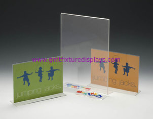 China Fashion Vertical A4 Size Clear Acrylic Stand Up Sign Holder Portrait 210mm * 297mm supplier