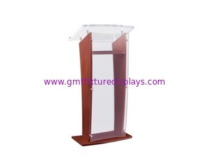 China 24" Wood Podium with Acrylic Front Panel Reading Surface, 48.75" tall supplier