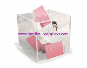 China 12.0" x 12.0" x 12.0"Acrylic Ballot Box with Lock  Clear Square Suggestion Box supplier
