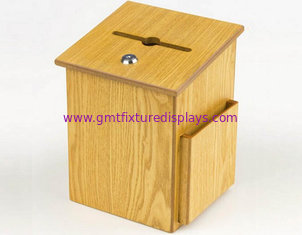 China Wooden Suggestion Box w/ Sign Holder, Side Pocket, Wall or Counter supplier