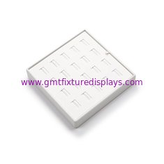 China Customed Shop Design MDF White Fabric Jewelry Tray for Rings 160*160*40mm supplier