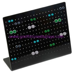 China Hot Bent Black Acrylic Jewelry Earring Stand Counter Plexiglass Jewellery Earring Rack supplier