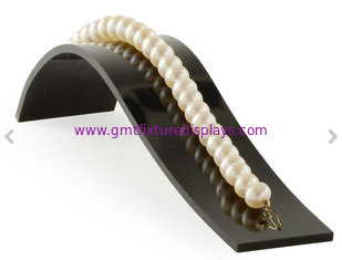 China Arched Jewelry Bangle Display Stands Black Acrylic Bracelet  Holder supplier