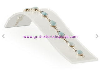 China Hot Bent Jewelry Bangle Display Stands White Perpex Bracelet Display Rack supplier