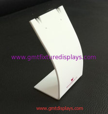 China 3mm Arched White Acrylic Jewelry Necklace Display Perspex Jewellery Bangle Rack W/ Earring Holes supplier