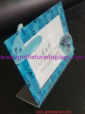 China 2017 New Design Clear Acrylic Slant Back Picture Photo Frame Plastic Ad Sign Holder supplier