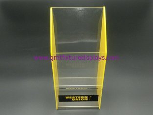 China Single Acrylic Document Holder Desktop Lucite Leaflet Stand Counter Flyer Display supplier