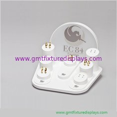 China White Acrylic Jewelry Countertop Ring Display  Perspex Jewellery Stand for Wedding Ring supplier