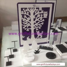 China CounterJewelry Display Set Customized  Design White & Black Acrylic Stand  for Showcase supplier