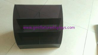 China Black 3- Tier Tabletop Acrylic Nail Polish Display Holder Rack Organizer Plexiglass Cosmetic  Stand supplier