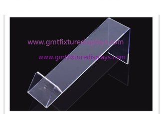 China Shoe Display Slatwall Heel Rest Rack Stand Clear Acrylic Shoe Holder Support Strip supplier