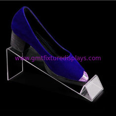 China Shoe Display Slatwall Heel Rest Rack Stand Clear Acrylic Shoe Holder Support Strip supplier