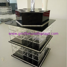 China Acrylic Makeup Organizer for Cosmetics Compartment Plexiglass Cosmetics Display Case supplier
