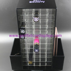 China Acrylic Makeup Organizer for Cosmetics Compartment Plexiglass Rotating Lipstick Display supplier