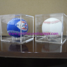 China Acrylic Clear Baseball  Display Case Single Plexiglass Cube Holder Box for Small Ball supplier