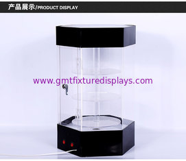 China Rotating Multi-tiered Acrylic LED Lighting Jewelry Display Lockable Case supplier