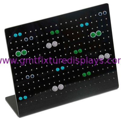 Hot Bent Black Acrylic Jewelry Earring Stand Counter Plexiglass Jewellery Earring Rack supplier
