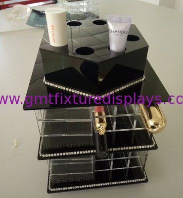 Acrylic Makeup Organizer for Cosmetics Plexiglass Cosmetics Display Case supplier