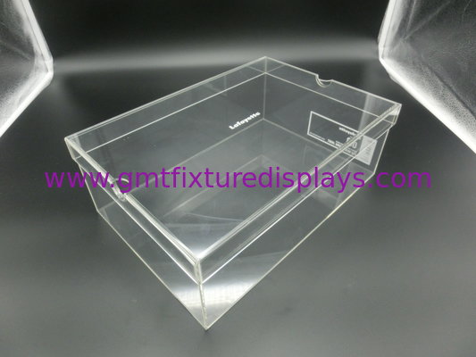 Fashion Plexiglass Display Shoe Case / Plastic Acrylic Shoe Box Storage Organizer supplier