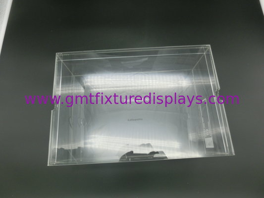 Fashion Plexiglass Display Shoe Case / Plastic Acrylic Shoe Box Storage Organizer supplier