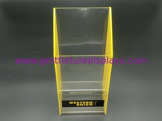 Single Acrylic Document Holder Desktop Lucite Leaflet Stand Counter Flyer Display supplier