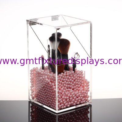Plexiglass Makeup Brush Display Stand Clear Acrylic Cosmetic Brush Holder supplier