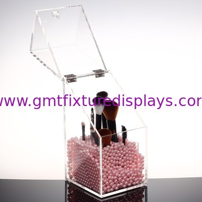 Plexiglass Makeup Brush Display Stand Clear Acrylic Cosmetic Brush Holder supplier