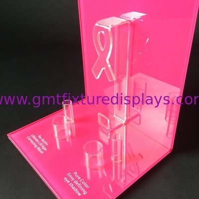 Cosmetic Rack Acrylic Eye Shadow Display Stand Plexiglass Lucite Makeup Counter Mask Holder supplier