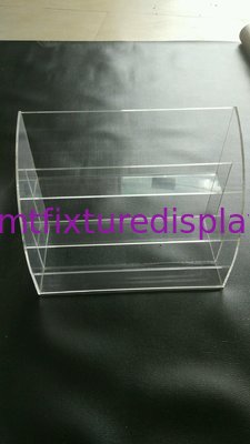 Clear 3- Shelve Tabletop Acrylic Nail Polish Display Rack Organizer Plexiglass Cosmetic Display Stand supplier