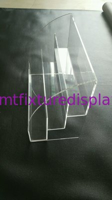 Clear 3- Shelve Tabletop Acrylic Nail Polish Display Rack Organizer Plexiglass Cosmetic Display Stand supplier